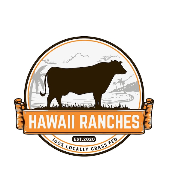 Rustic Cattle Ranching Logo with Scenic Mountain Backdrop | Jiffy Designs