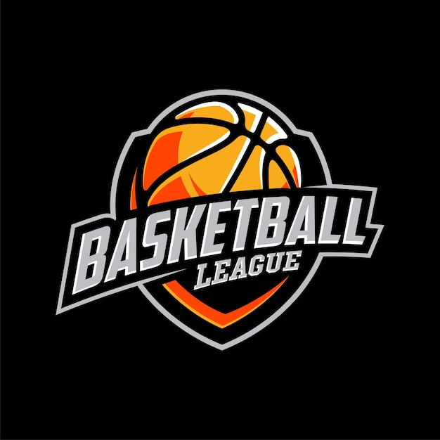 Vibrant Basketball League Logo with Fiery Sphere and Shield | Jiffy Designs