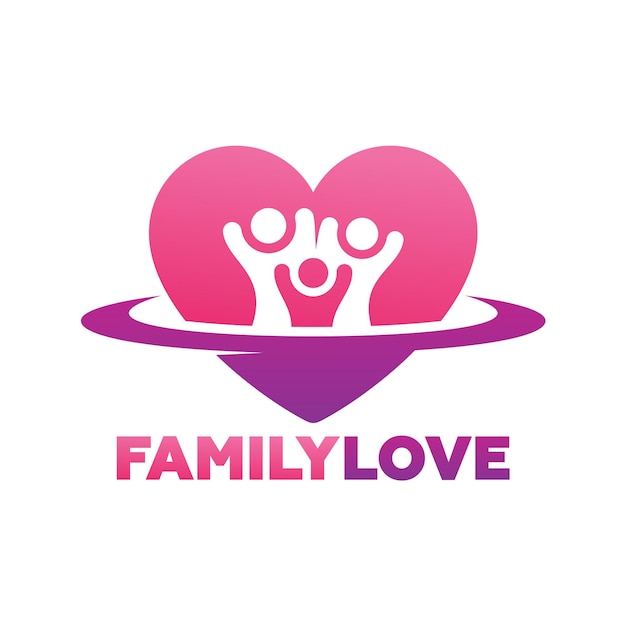 Vibrant Family Love Symbol with Embracing Figures | Jiffy Designs