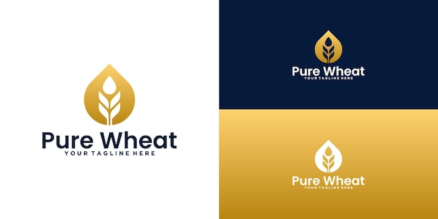 Elegant Golden Wheat Logo Design for Pure Wheat Brand | Jiffy Designs