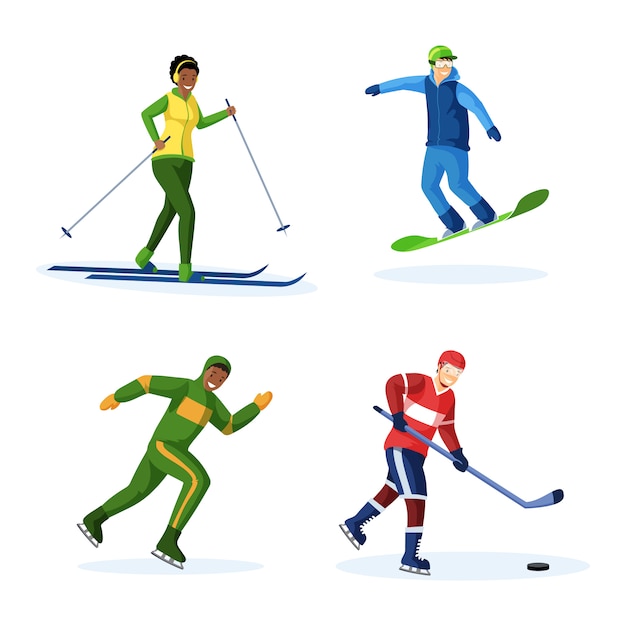 Vibrant Winter Sports Collection Featuring Diverse Athletes | Jiffy Designs