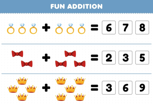 Playful Addition with Crowns, Bows, and Rings | Jiffy Designs