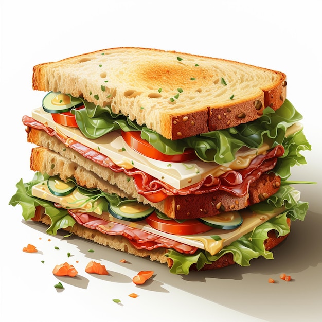 Delectable Layered Sandwich Brimming with Savory Delights | Jiffy Designs
