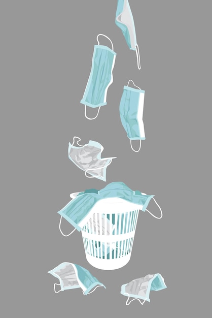 Discarded Medical Masks Overflowing from Waste Bin | Jiffy Designs