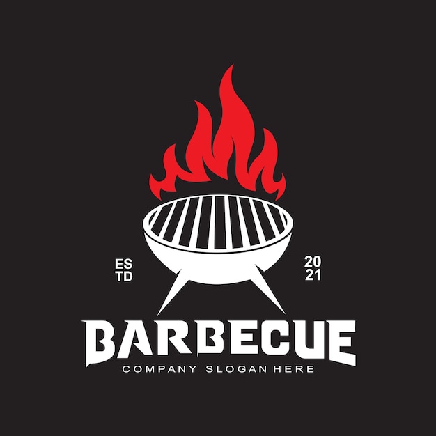 Sizzling Grill and Flaming Barbecue Logo | Jiffy Designs