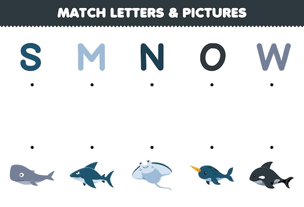 Engaging Educational Matching Game: Letters and Marine Creatures ...