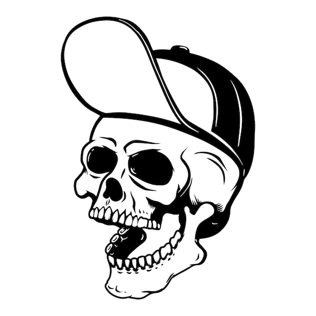Edgy Skull in Baseball Cap Graphic | Jiffy Designs