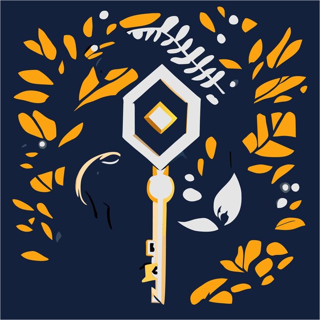 Enchanted Key Surrounded by Vibrant Foliage | Jiffy Designs