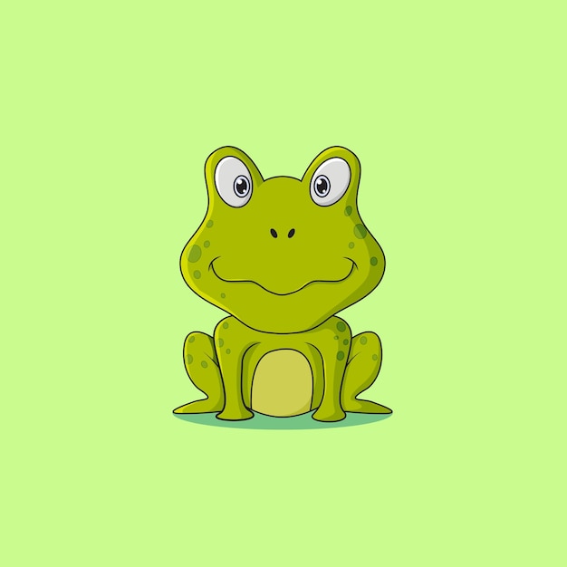 Cheerful Green Frog with Expressive Eyes and Smile | Jiffy Designs