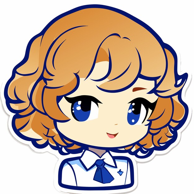 Charming Anime-Inspired Character with Curly Locks | Jiffy Designs