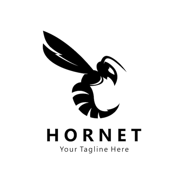 Bold Silhouette of a Fierce Hornet with Striking Wings | Jiffy Designs