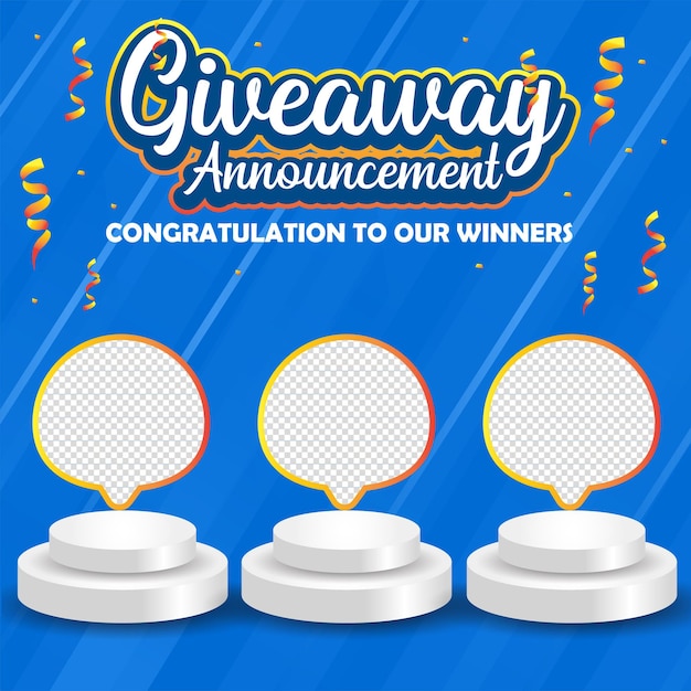 Celebratory Giveaway Announcement with Podium Displays | Jiffy Designs