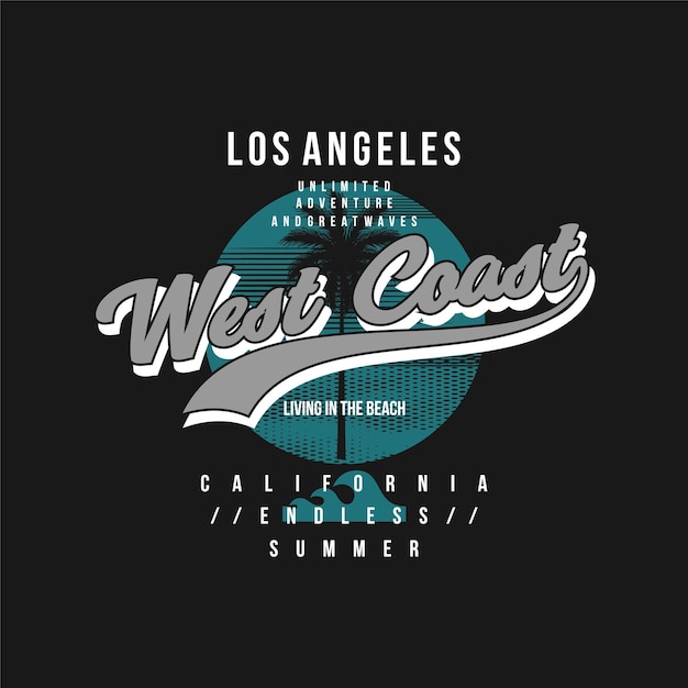 Vintage California Beach Graphic Design with West Coast Text | Jiffy ...