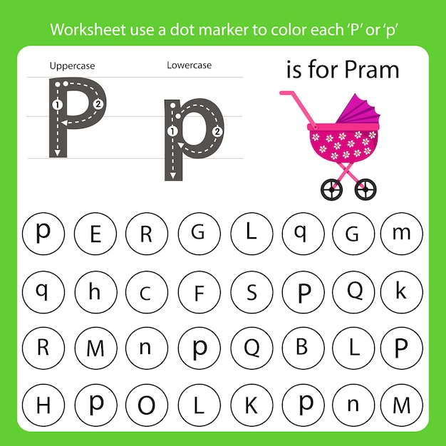 Vibrant Polka Dot Pram Worksheet for Early Learning | Jiffy Designs