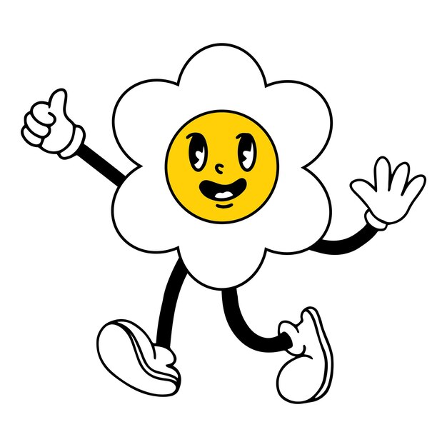 Cheerful Daisy Flower Character with Smiling Face | Jiffy Designs