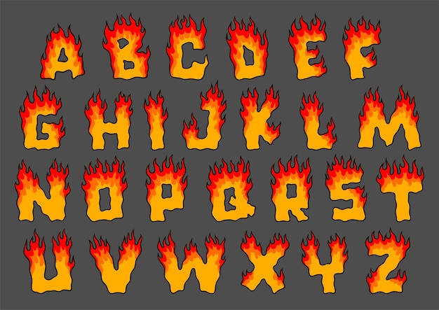 Fiery Alphabet: Scorching Letters Ablaze with Flames | Jiffy Designs