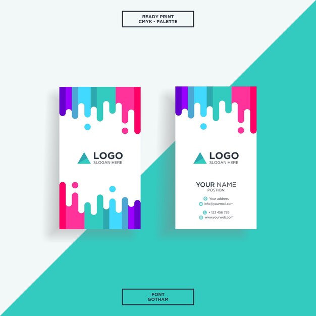 Vibrant Dripping Colors Logo and Business Card Design Template | Jiffy ...