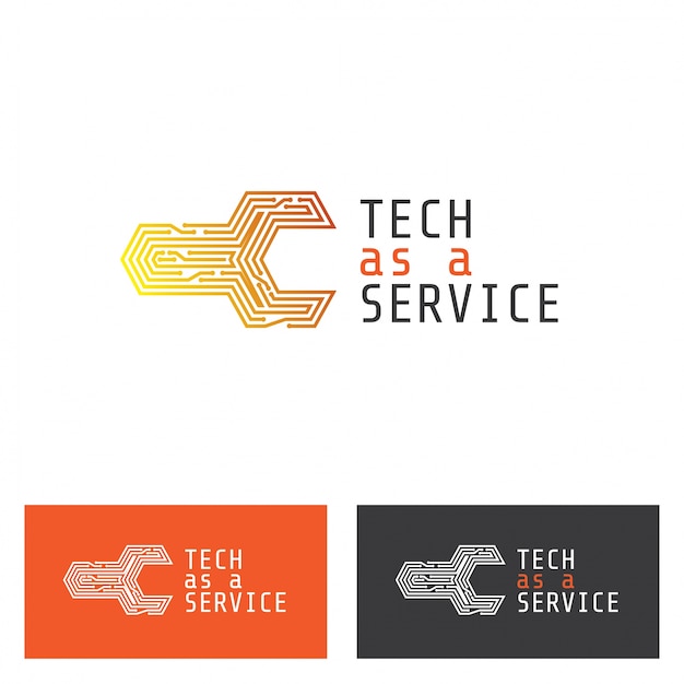 Stylized Tech Service Logo with Circuit Board Pattern | Jiffy Designs