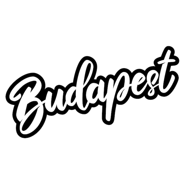 Elegant Cursive 'Budapest' Typography Graphic | Jiffy Designs