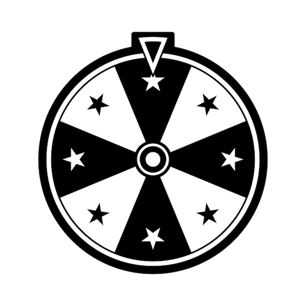 Captivating Monochrome Spinning Wheel with Radiant Stars | Jiffy Designs