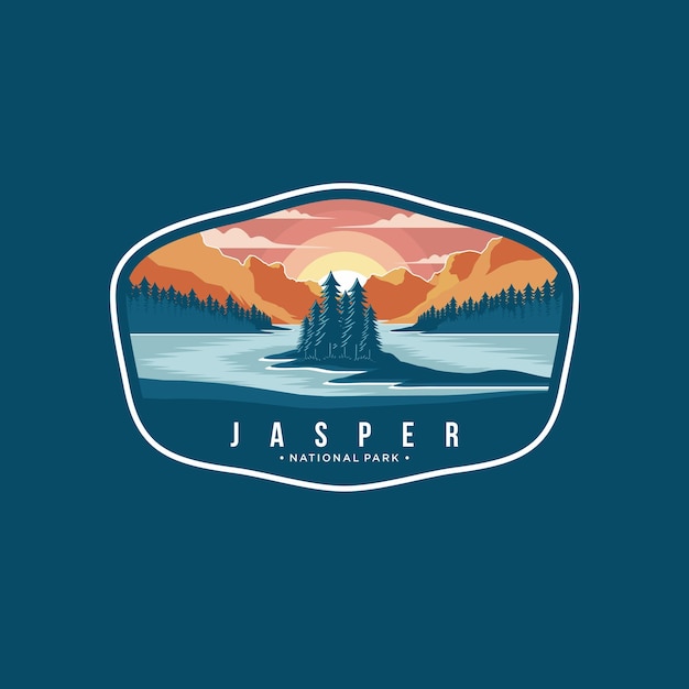 Serene Jasper National Park Landscape Illustration | Jiffy Designs