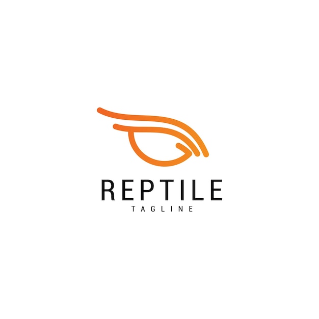 Sleek Orange Reptile Eye Logo with Bold Typographic Text | Jiffy Designs