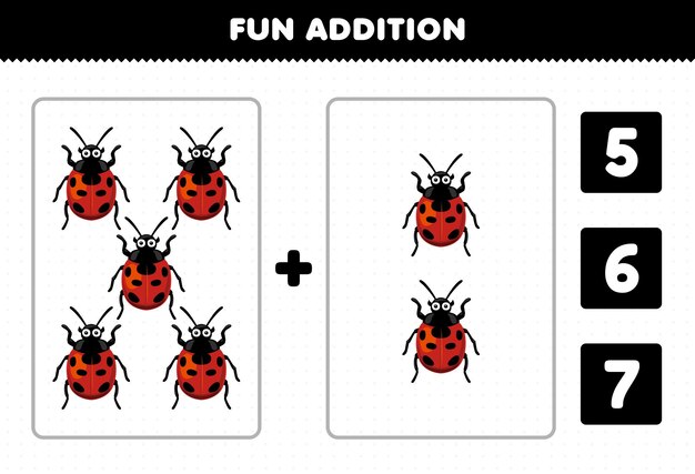 Delightful Ladybugs in a Fun Addition Exercise | Jiffy Designs