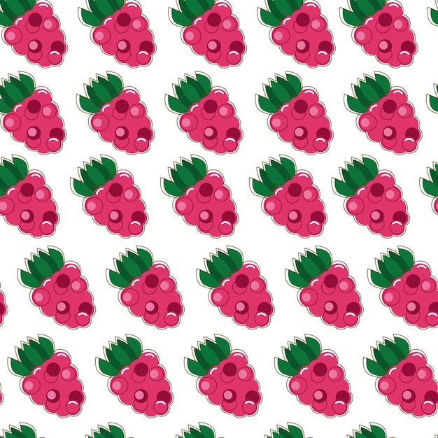 Vibrant Raspberry Pattern: A Delightful Fruit Medley | Jiffy Designs