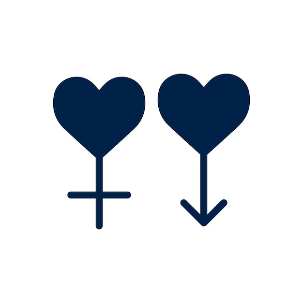 Elegant Heart-Shaped Gender Symbols in Navy Blue | Jiffy Designs