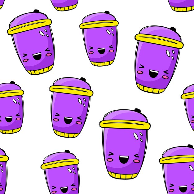 Vibrant Illustrated Coffee Cup Characters with Expressive Faces | Jiffy ...