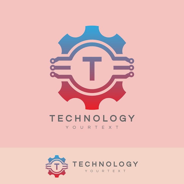 Stylized Technology Logo with Gear and Text Embellishments | Jiffy Designs