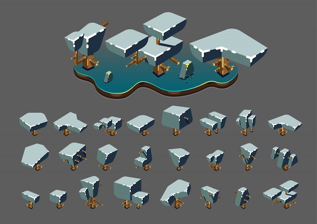 Diverse Isometric Island Collection with Scenic Landscape | Jiffy Designs