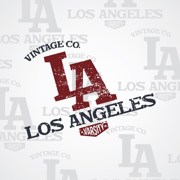 Vintage Los Angeles Distressed Logo Design | Jiffy Designs