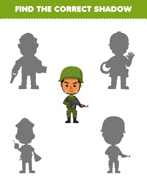 Discover the Matching Shadow of the Cartoon Soldier | Jiffy Designs