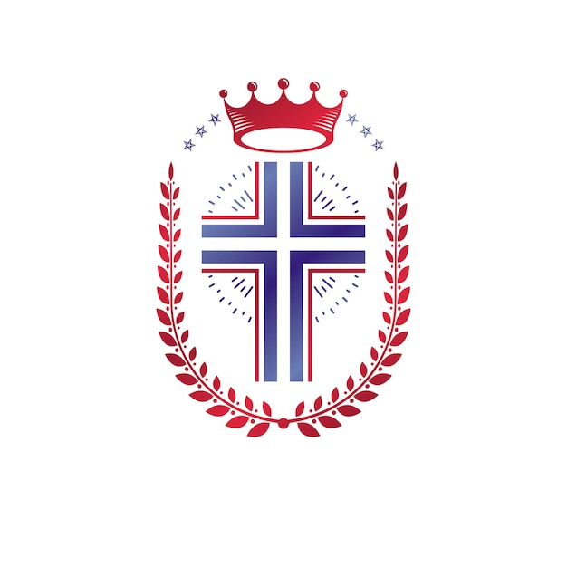 Regal Christian Cross with Laurel Wreath and Crown | Jiffy Designs