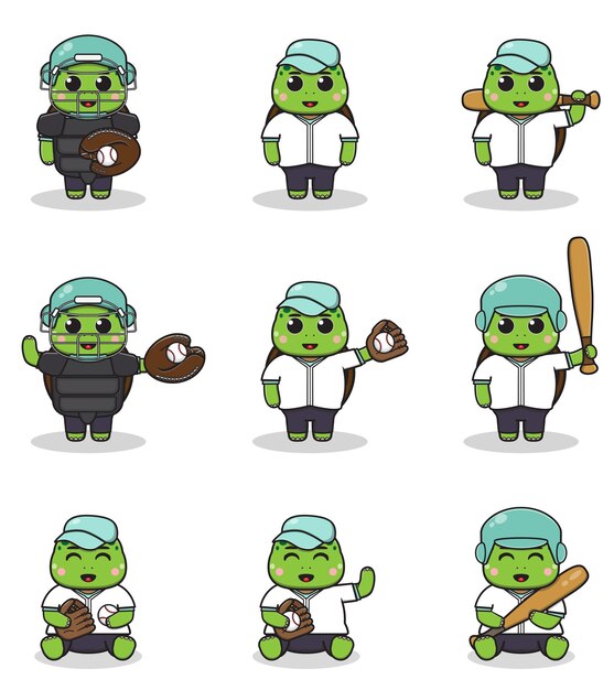 Adorable Alien Baseball Players in Uniform and Gear | Jiffy Designs