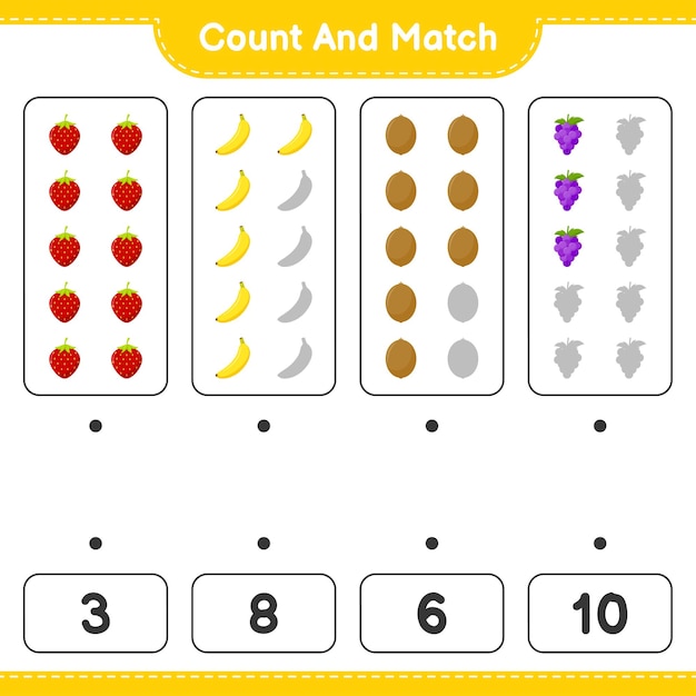 Counting and Matching Fruits and Numbers | Jiffy Designs