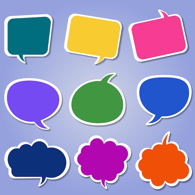 Vibrant Speech Bubble Shapes in Assorted Bright Colors | Jiffy Designs