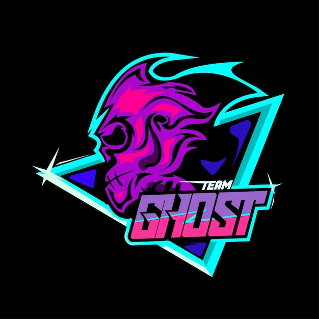 Vibrant Neon Esports Team Ghost Logo | Jiffy Designs
