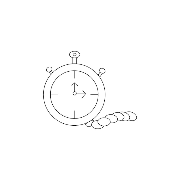 Stopwatch and Coiled Spring in Minimalist Line Art | Jiffy Designs