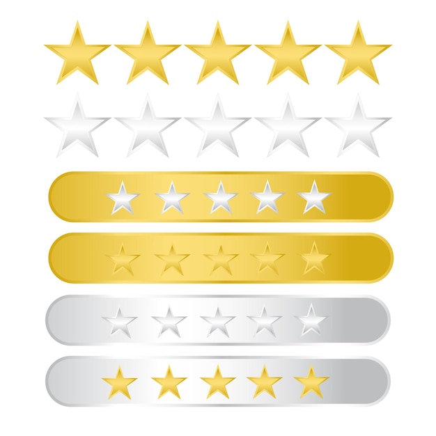 Vibrant Star Collection: Diverse Rating Symbols for Reviews and ...
