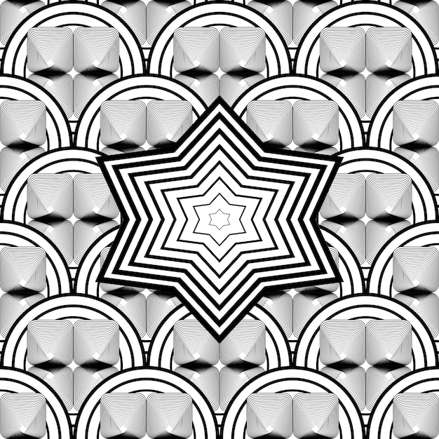 Captivating Geometric Star Pattern in Shades of Gray | Jiffy Designs