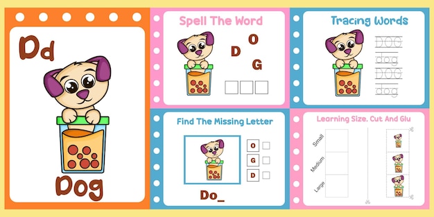 Colorful Educational Activities with Playful Puppy Illustrations ...