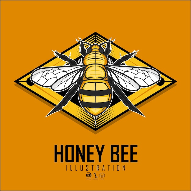 Striking Geometric Honey Bee Illustration in Bold Colors | Jiffy Designs