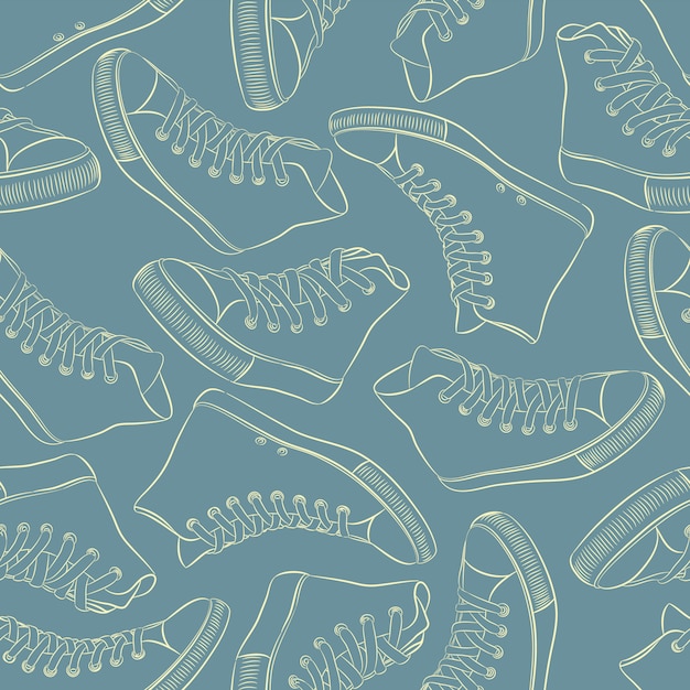 Stylized Sneaker Pattern in Muted Tones | Jiffy Designs