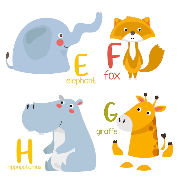 Colorful Alphabet Animals: Elephant, Fox, Hippo, and Giraffe | Jiffy ...