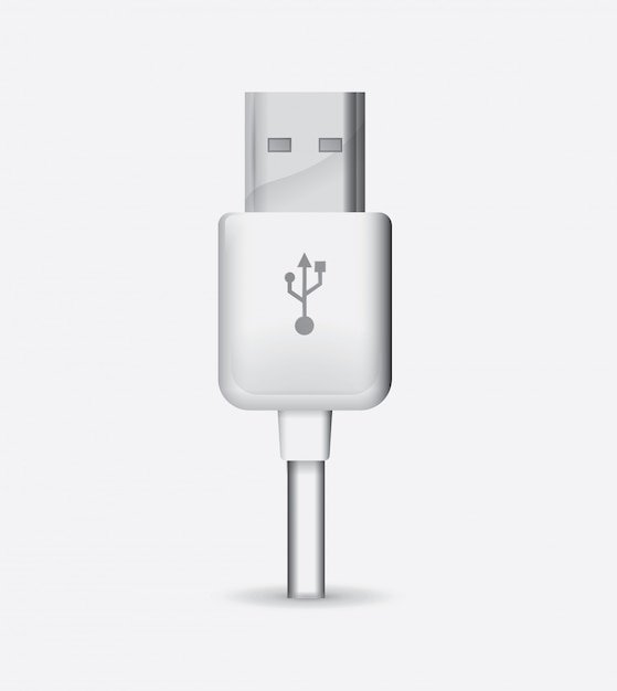 Sleek White USB Cable with Iconic Trident Symbol | Jiffy Designs