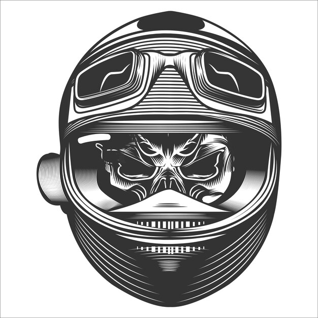 Striking Monochrome Motorcycle Helmet Graphic | Jiffy Designs