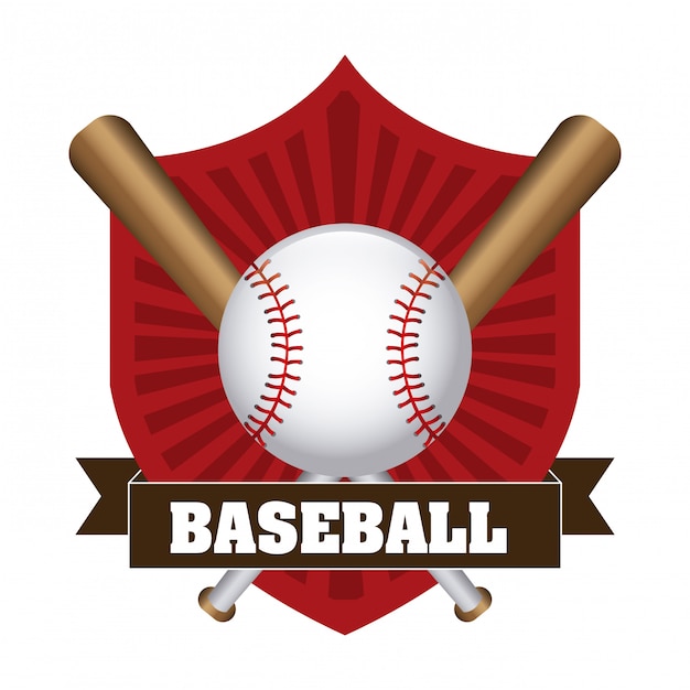 Iconic Baseball Emblem with Crossed Bats and Radiant Red Design | Jiffy ...