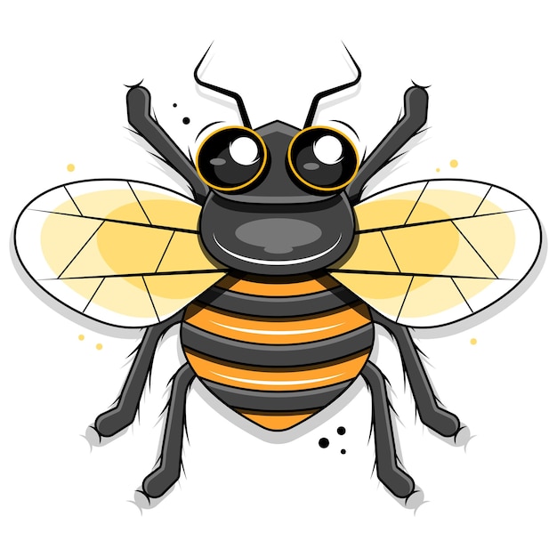 Friendly Cartoon Bumble Bee with Expressive Eyes | Jiffy Designs